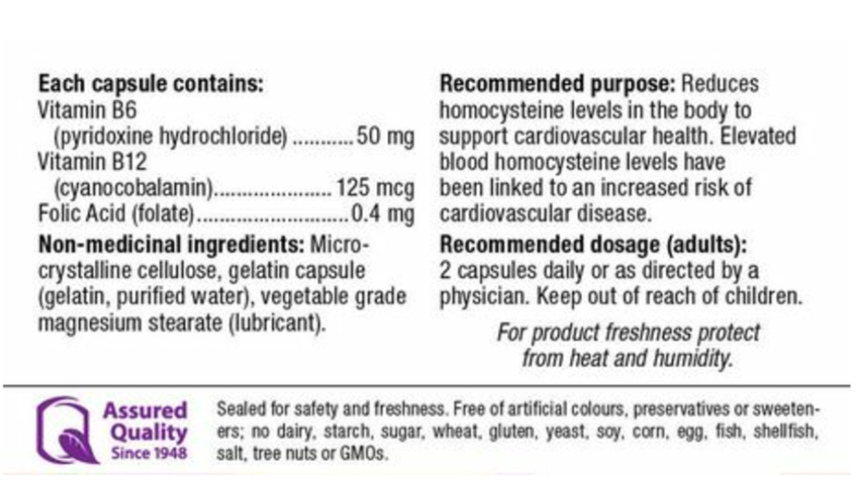 CC Mall 大溫寄物平台| Webber Naturals Vitamin B6+B12 with Folic Acid 50 mg/125 mcg - 120 Capsules